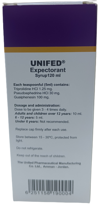 UNIIFED EXPECTORANT SYRUP 120ML-MEDILIFE PHARMACY-UAE