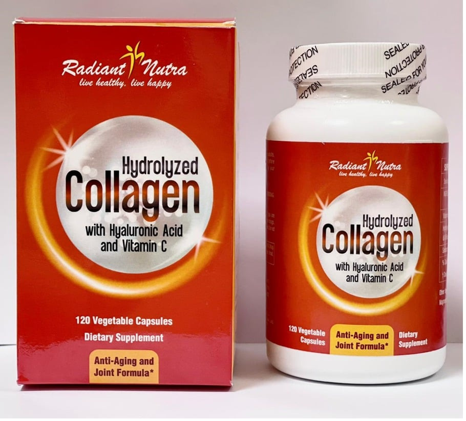 Buy Radiant Nutra Hydrolyzed Collagen with Hyaluronic Acid & Vitamin C ...